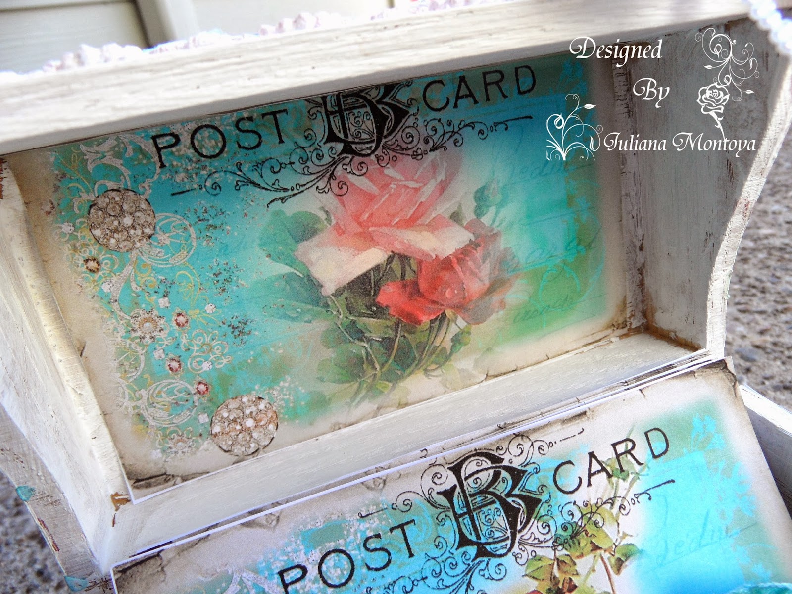 ShabbyChicJCouture : Roses Post Card Box
