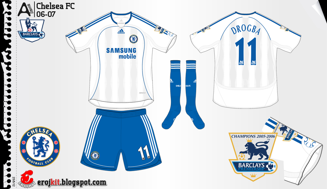 Kit Design, by eroj: 2005-06 Chelsea (Home, Away e Third)