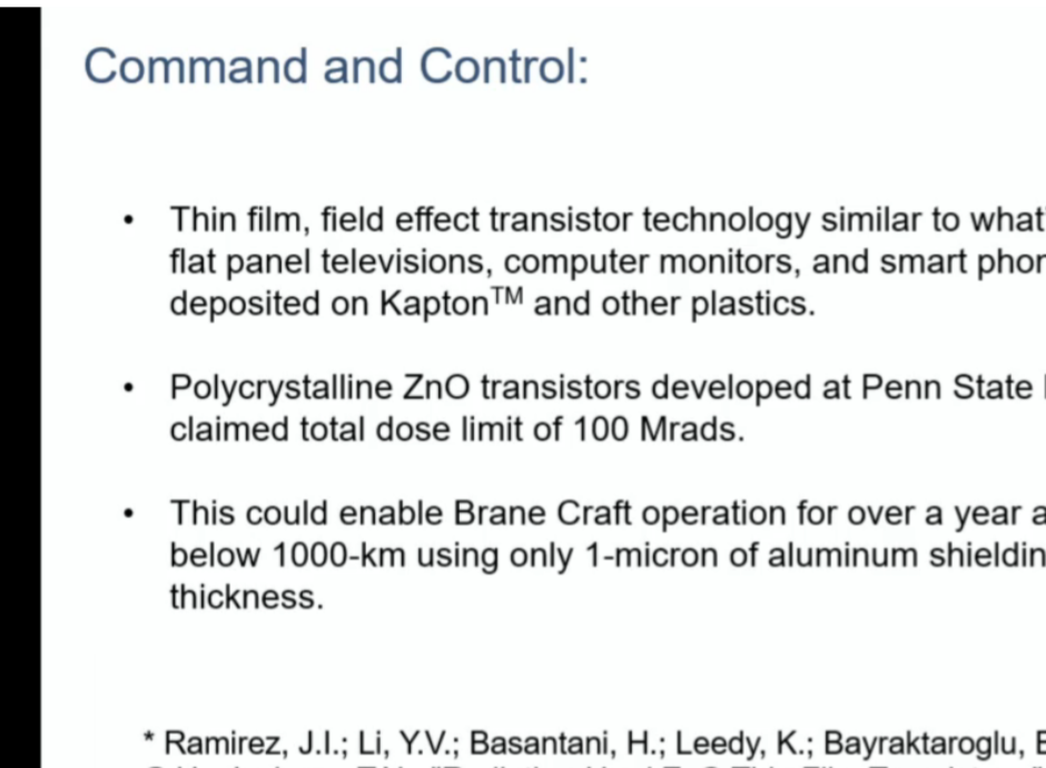 NASA NIAC Brane craft that is solar powered with 4000 ISP and weighs ...
