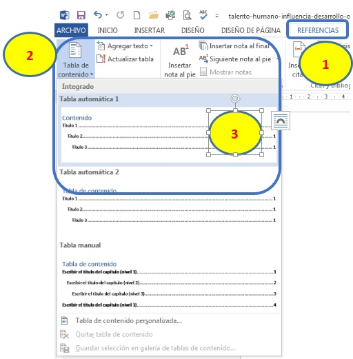 INFOTIC: Crear Indice o Tabla de Contenido en MICROSOFT WORD