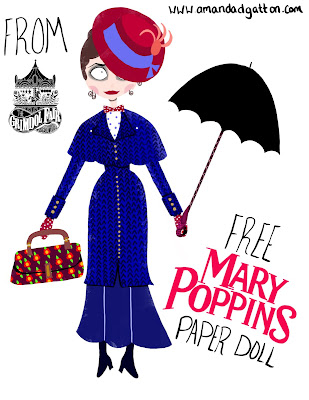 Author Amanda Gatton: Free Mary Poppins DIY Paper Doll