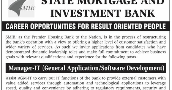 Vacancies at State Mortgage & Investment Bank