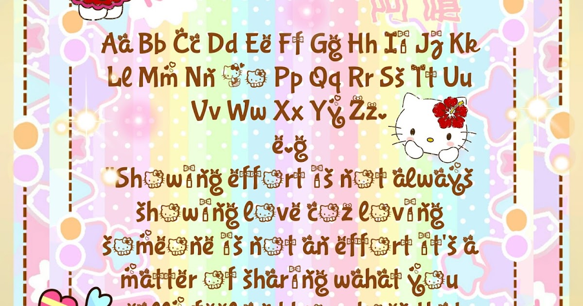 My Kawaii Fonts: Dearest Hello Kitty