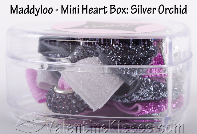 Valentine Kisses: Maddyloo Mini Heart Box in Silver Orchid - hair ties ...