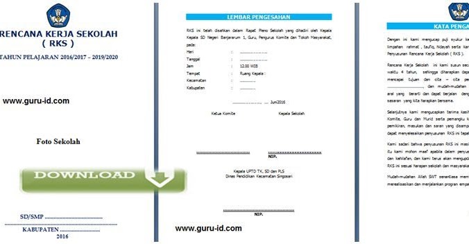 Contoh RKS Rencana Kerja Sekolah SD SMP SMA SMK Terbaru - Modul Ajar ...