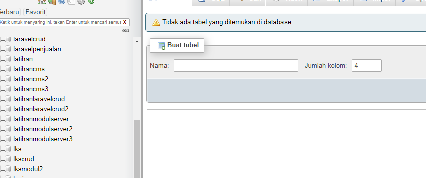 Cara Membuat Database MYSQL Menggunakan phpmyadmin