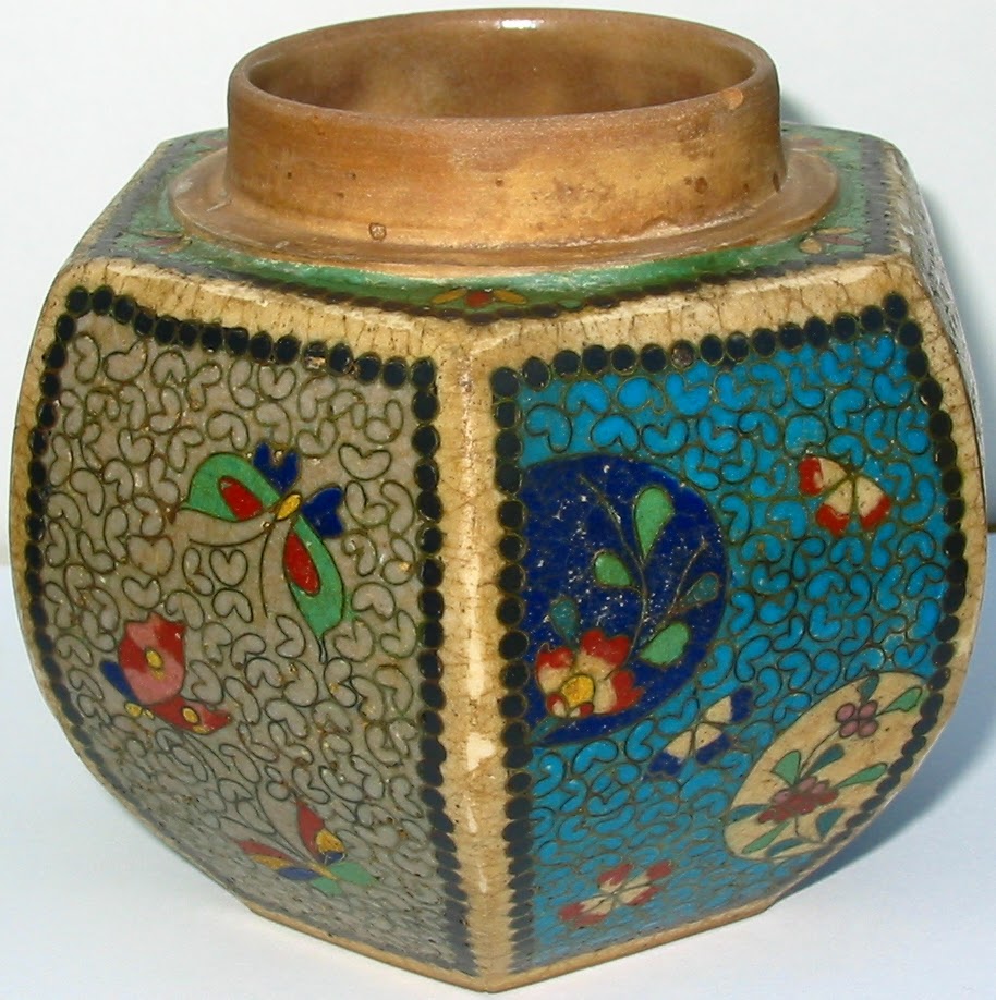 LauraGarnet: CLOISONNE on Porcelain Japanese Totai Ginger Jar Hexagonal ...