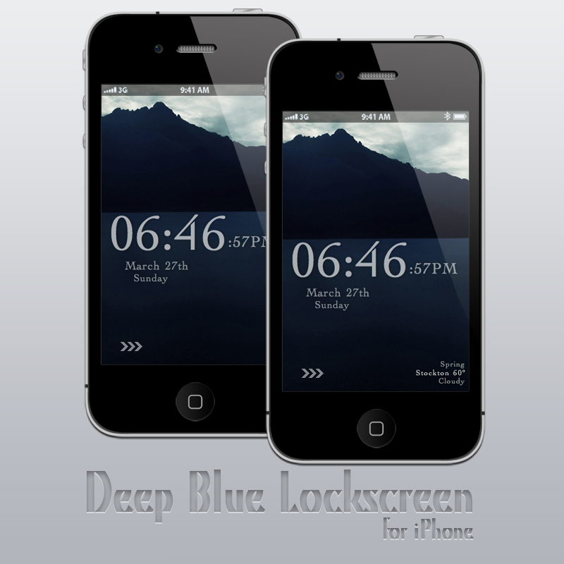 Deep Blue Locksreen for iPhone 4