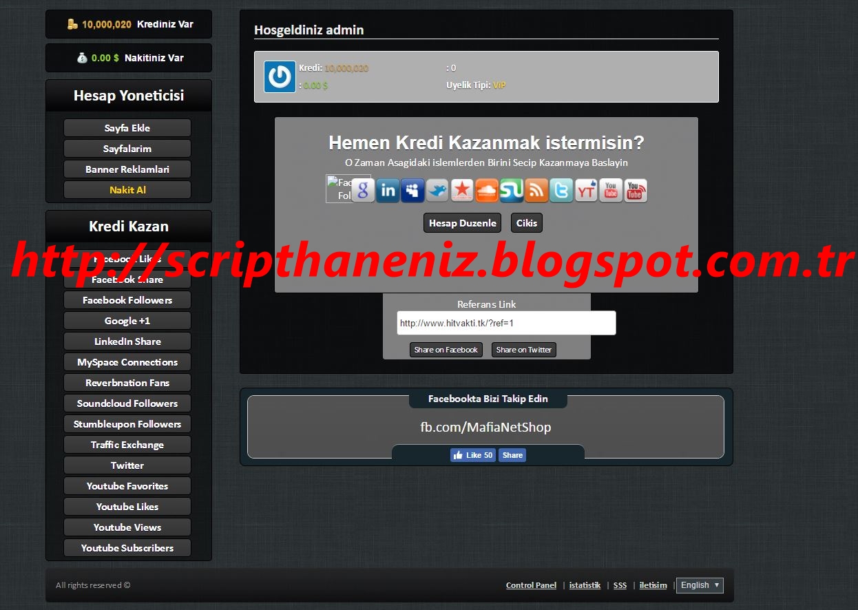 Yılın En İyi Scripti Full Türkçe Sosyal Hit Artırma Scripti 2017 ...