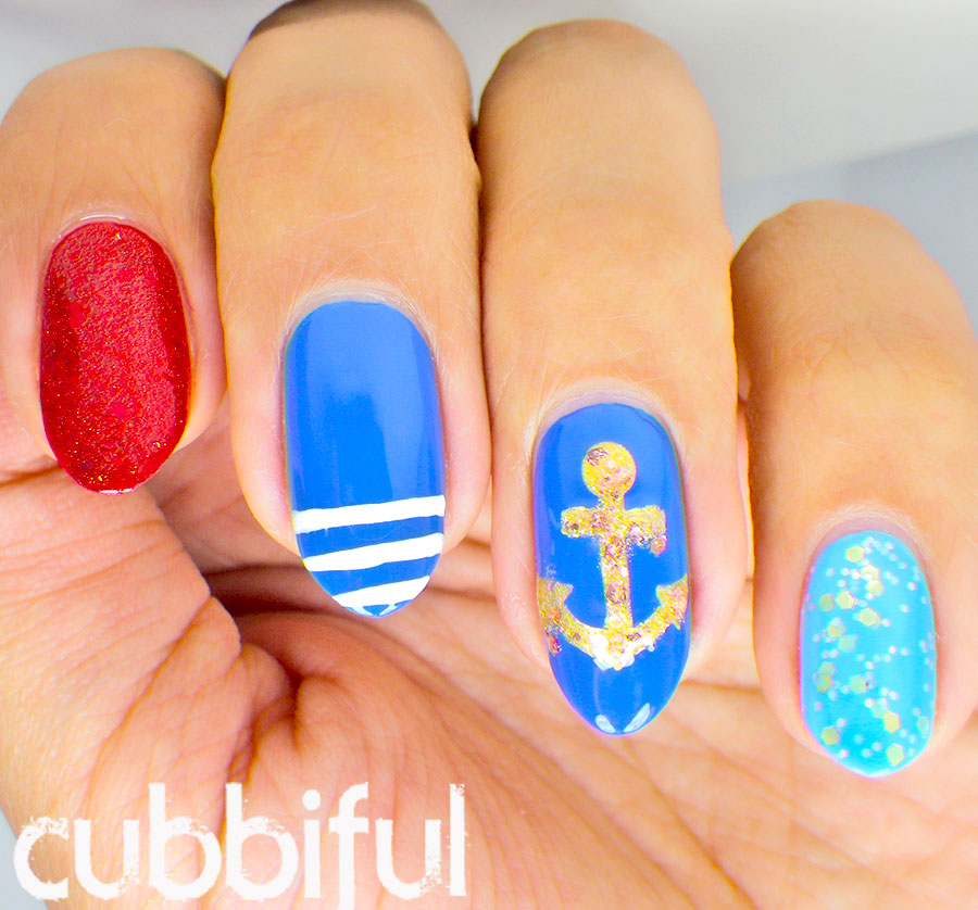 cubbiful: Glitter Sailor Nails