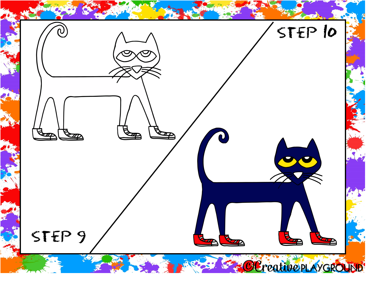 Creative Playground: A Directed Drawing Lesson of One Groovy Cat