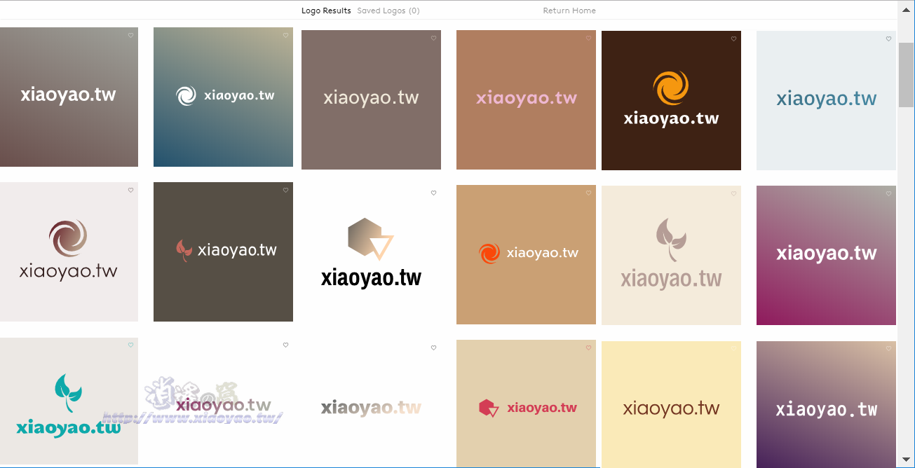 Launchaco 免費線上 Logo 設計，挑選字型、配色、圖示後由 AI 自動產生各種組合