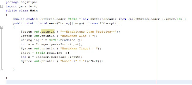 Program Java - Menghitung Luas Segitiga Menggunakan BufferedReader ~ Otak Atik Ilmu Komputer