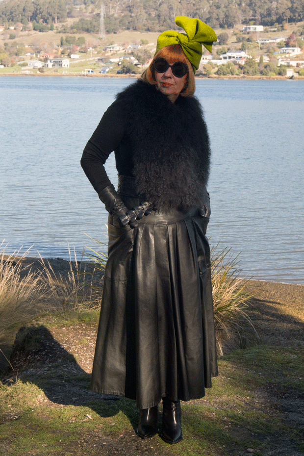 Native Point in Blacks and a Chartreuse Hat - Grownupglamour