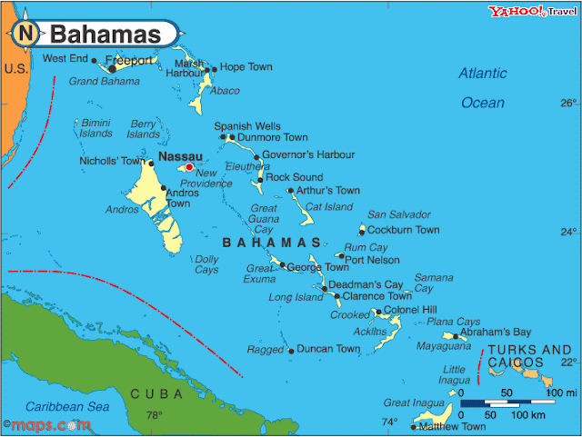 BAHAMAS - GEOGRAPHICAL MAPS OF BAHAMAS