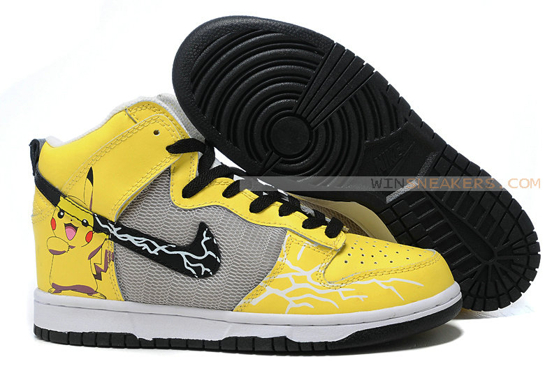 fashion: Pikachu Pokemon Nike Dunk Yellow High Custom