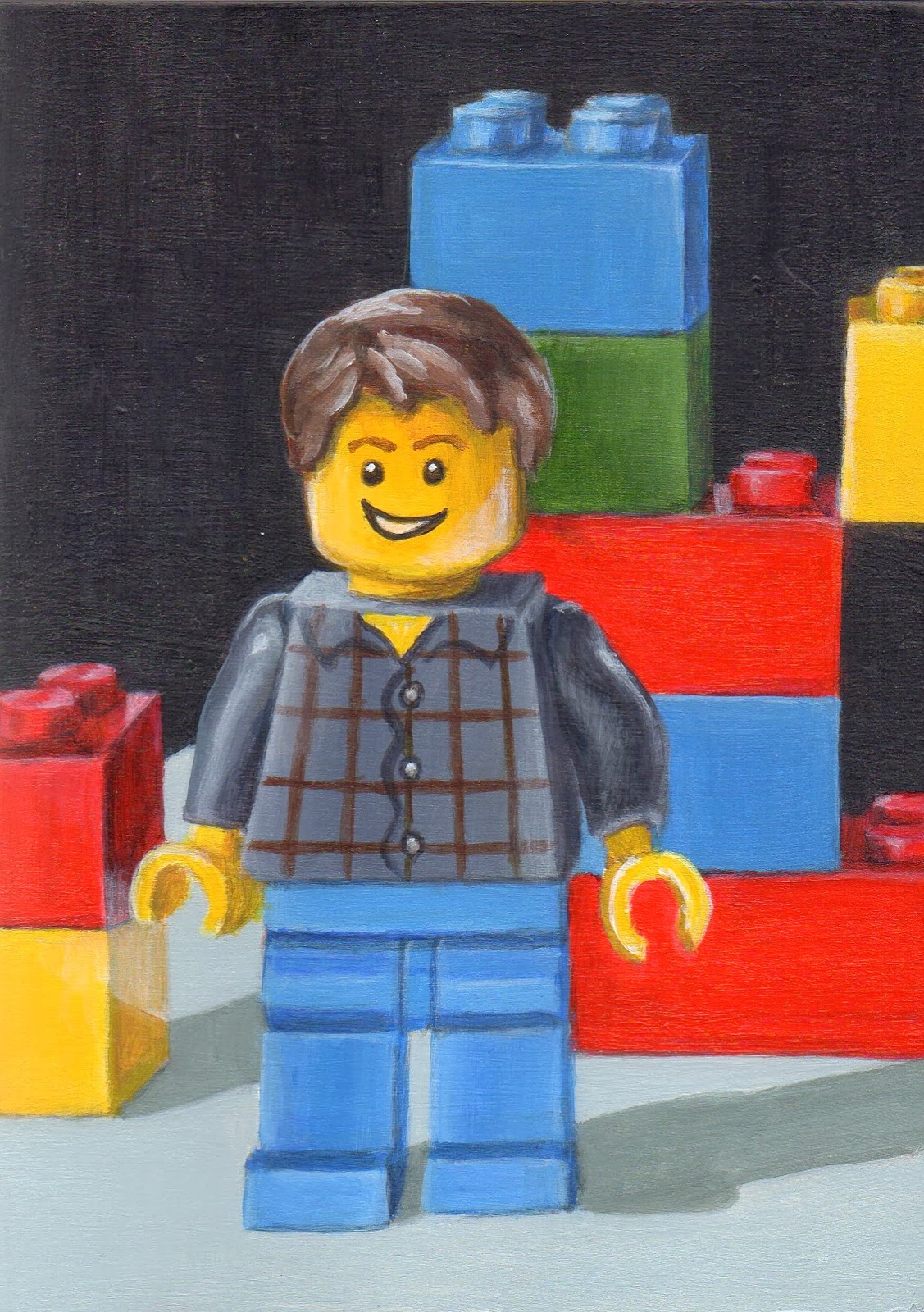 Debbie Shirley Art: Ned - Small Acrylic Painting Still Life of Classic Toys