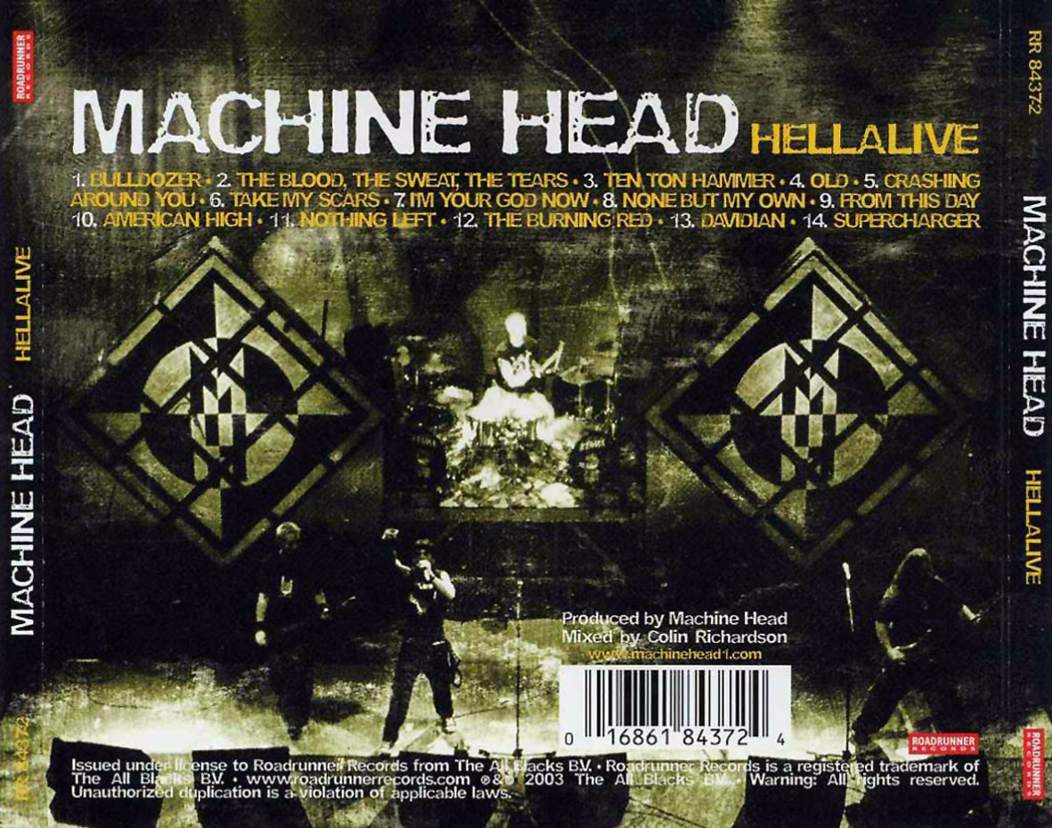 CARATULAS DE CD DE MUSICA: Machine Head Hellalive (2003)