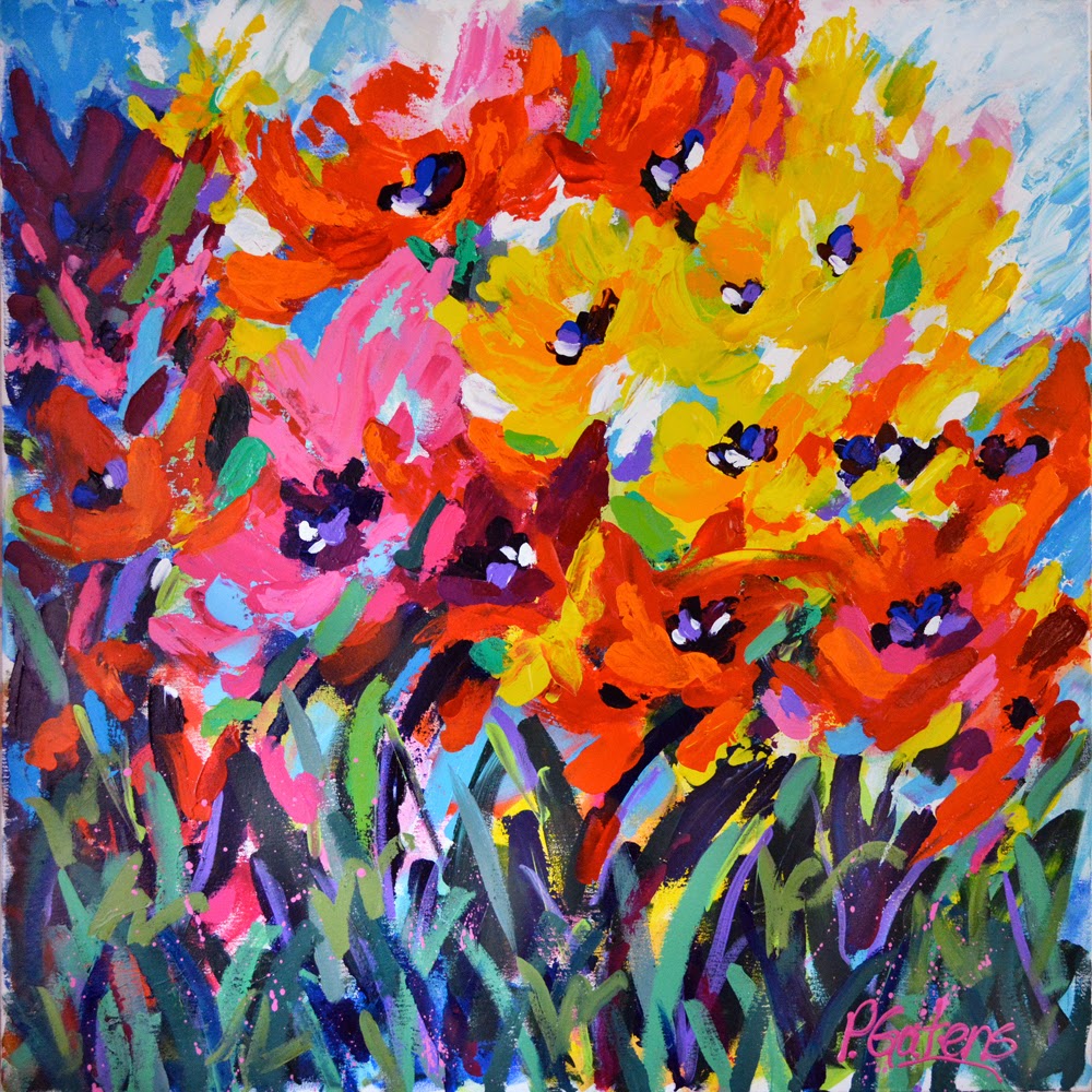 Painting Colorful Cats & Flowers