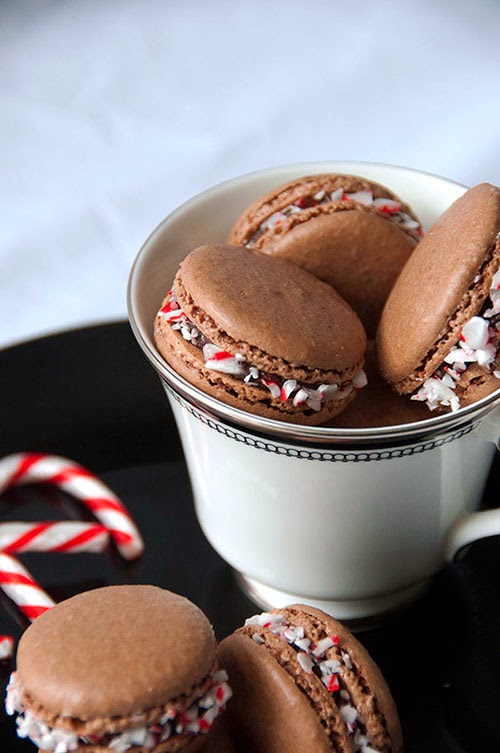 Chocolate Peppermint Macarons