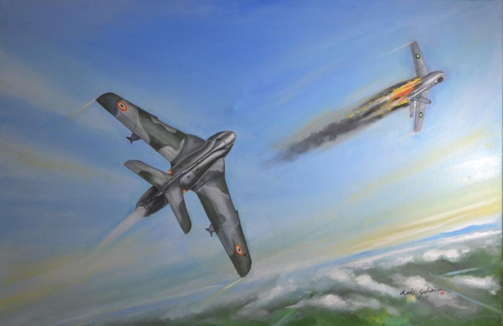 My paintings: Shooting down of Pakistani Jet in Indo-Pak War of 1965