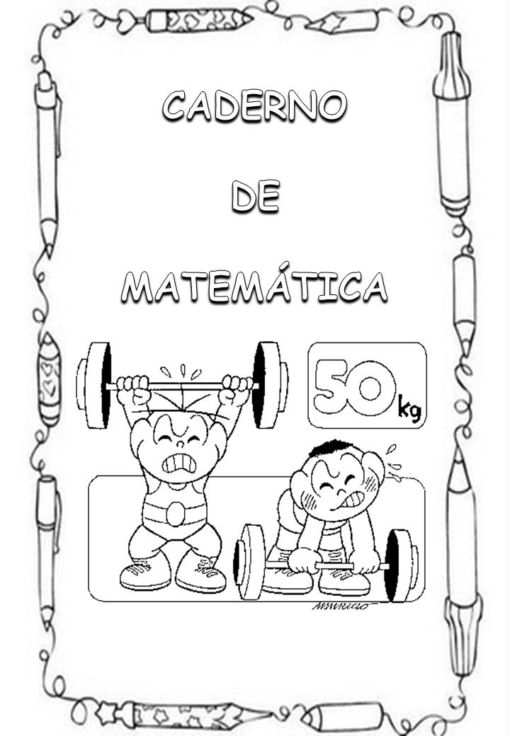 Capas para Cadernos de Matemática - Desenhos Para Colorir