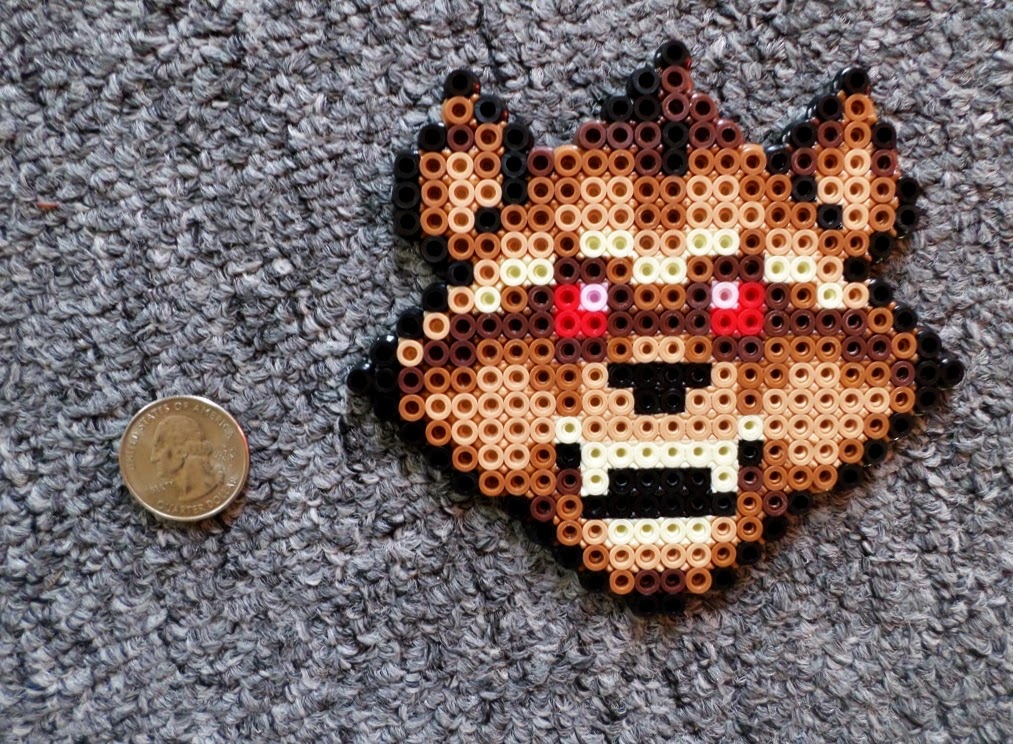 Long Black Fingers : Rocket Raccoon Perler Bead