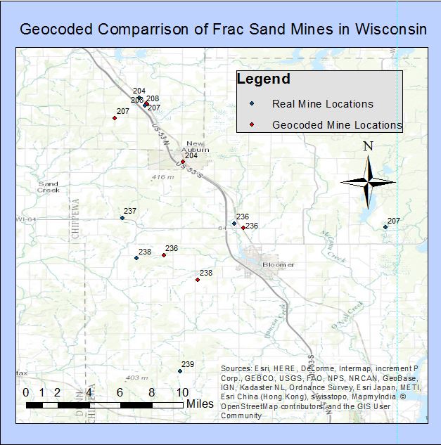 Geography 337 GIS 2: Geocoding Frac Sand Mines
