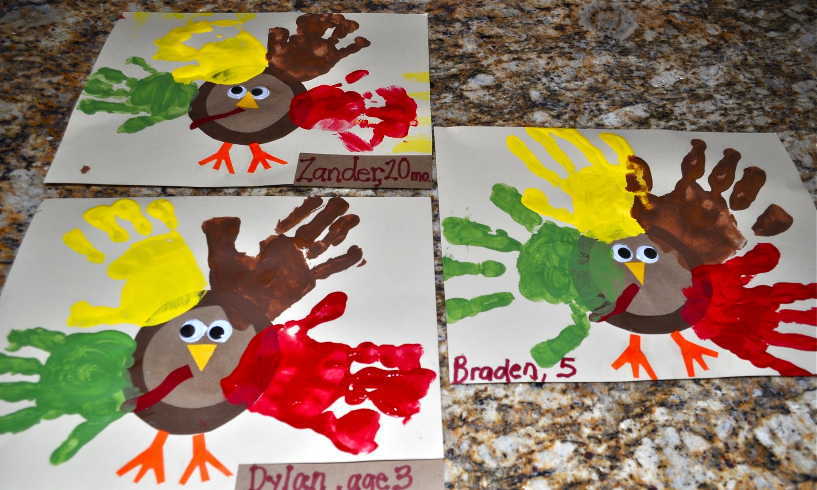 Lessons for Littles: Turkey Handprints