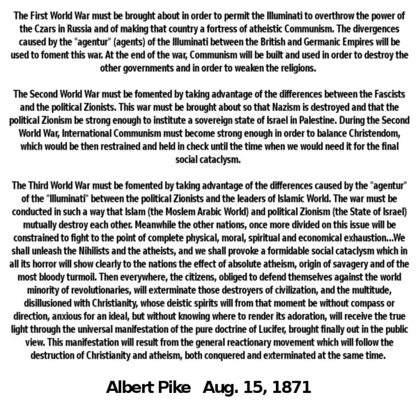 [Secret] Albert Pike Blueprint "Three World War"