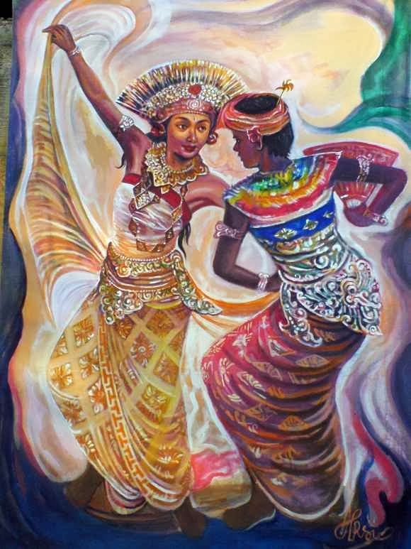 28 Karya Lukisan Tarian Bali yang Artistik - Seni Rupa