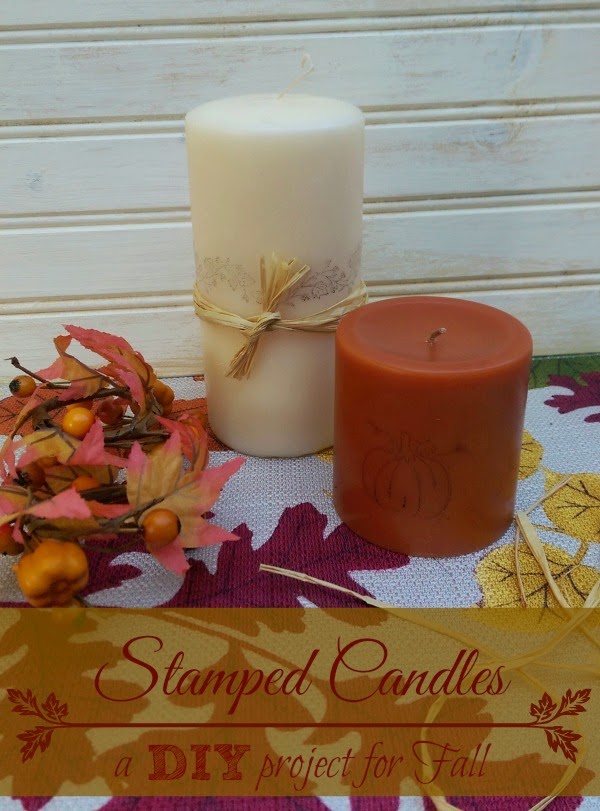 Stamped Candles - A DIY Project for Fall - Outnumbered 3 to 1