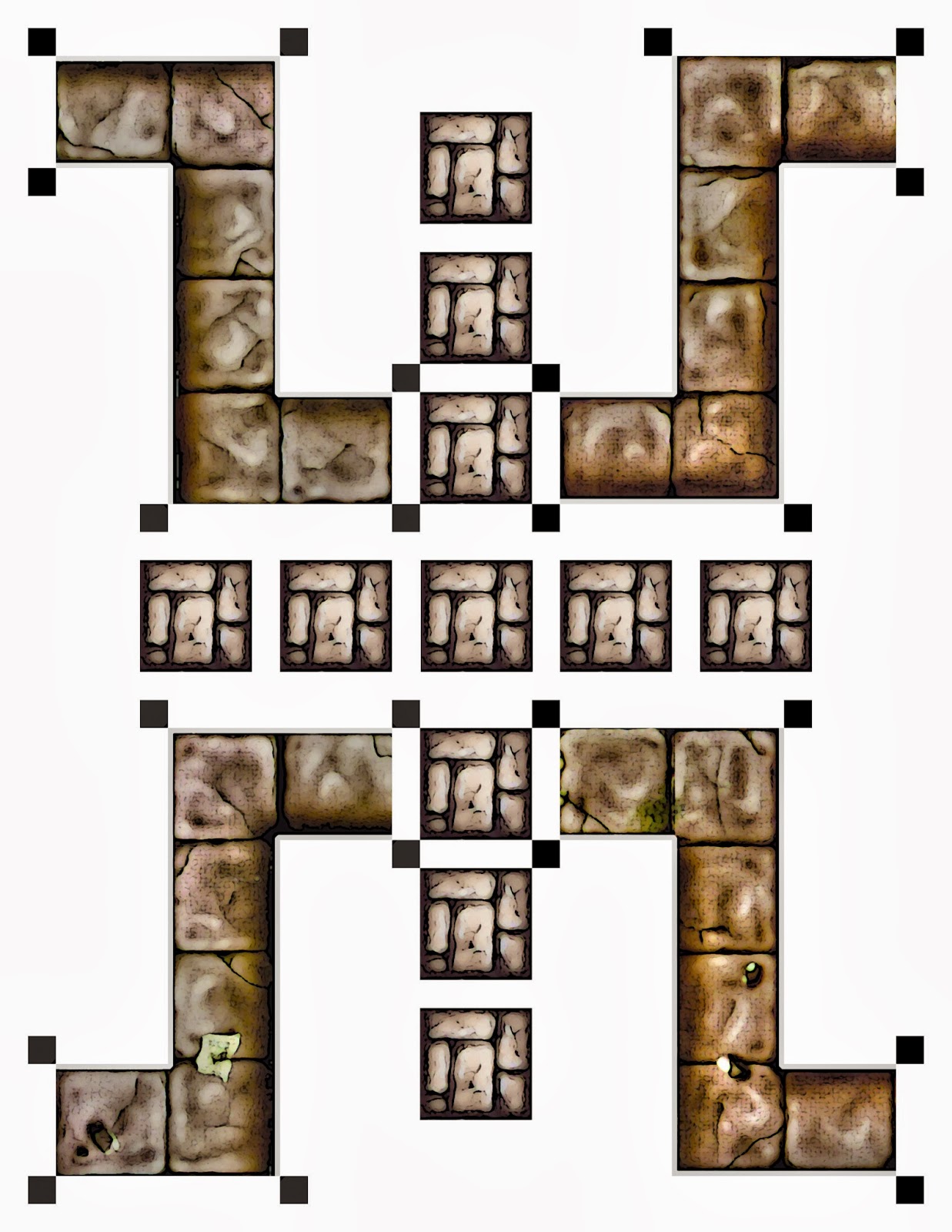 Free dungeon tiles to print: Plateaux HeroQuest Cartoon par Chaoticprime