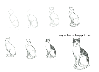Cara menggambar kucing