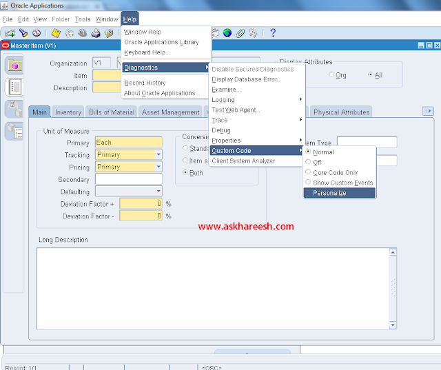 Form Personalization : Calling PL/SQL Procedure | AskHareesh Blog ...