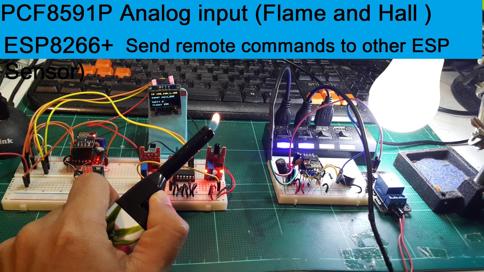 JoeGTEC's path: ESP8266(ESPEasy), PCF8591P Analog input (Flame,Hall ...