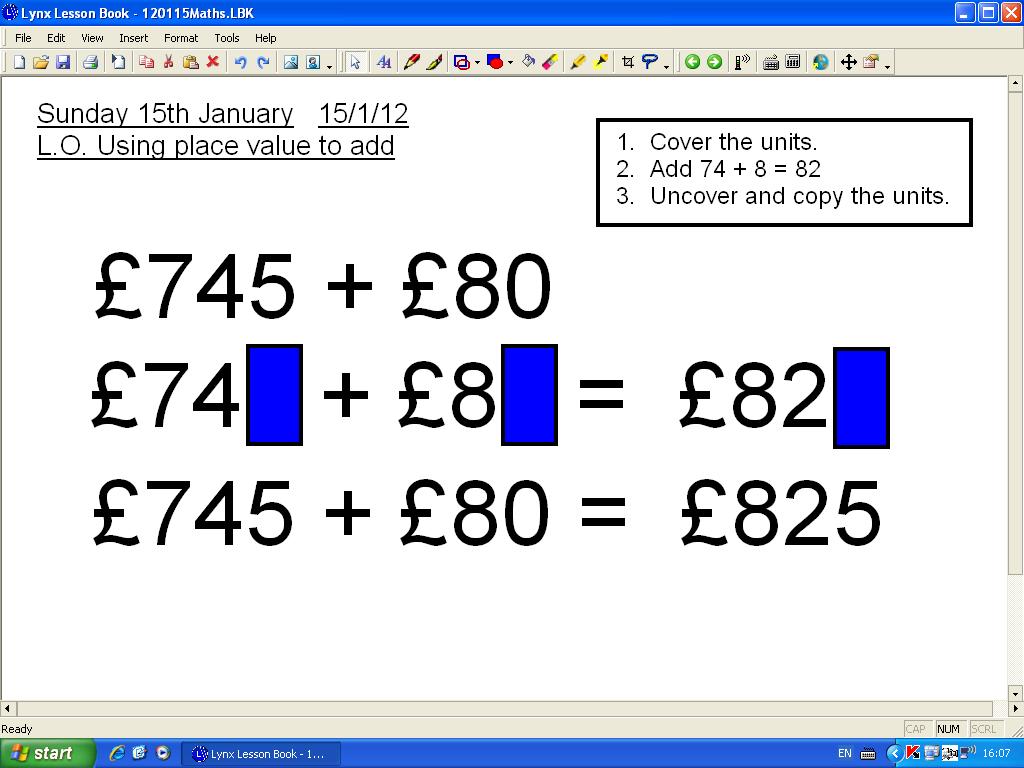 Mr Howe's Class: Maths: using place value to add tens