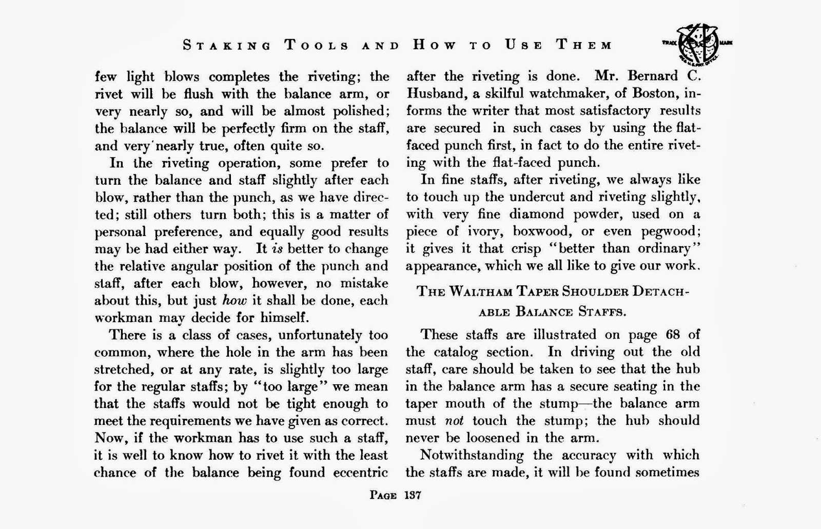 Staking a Balance Staff From K&D's "Staking Sets & How to Use Them ...