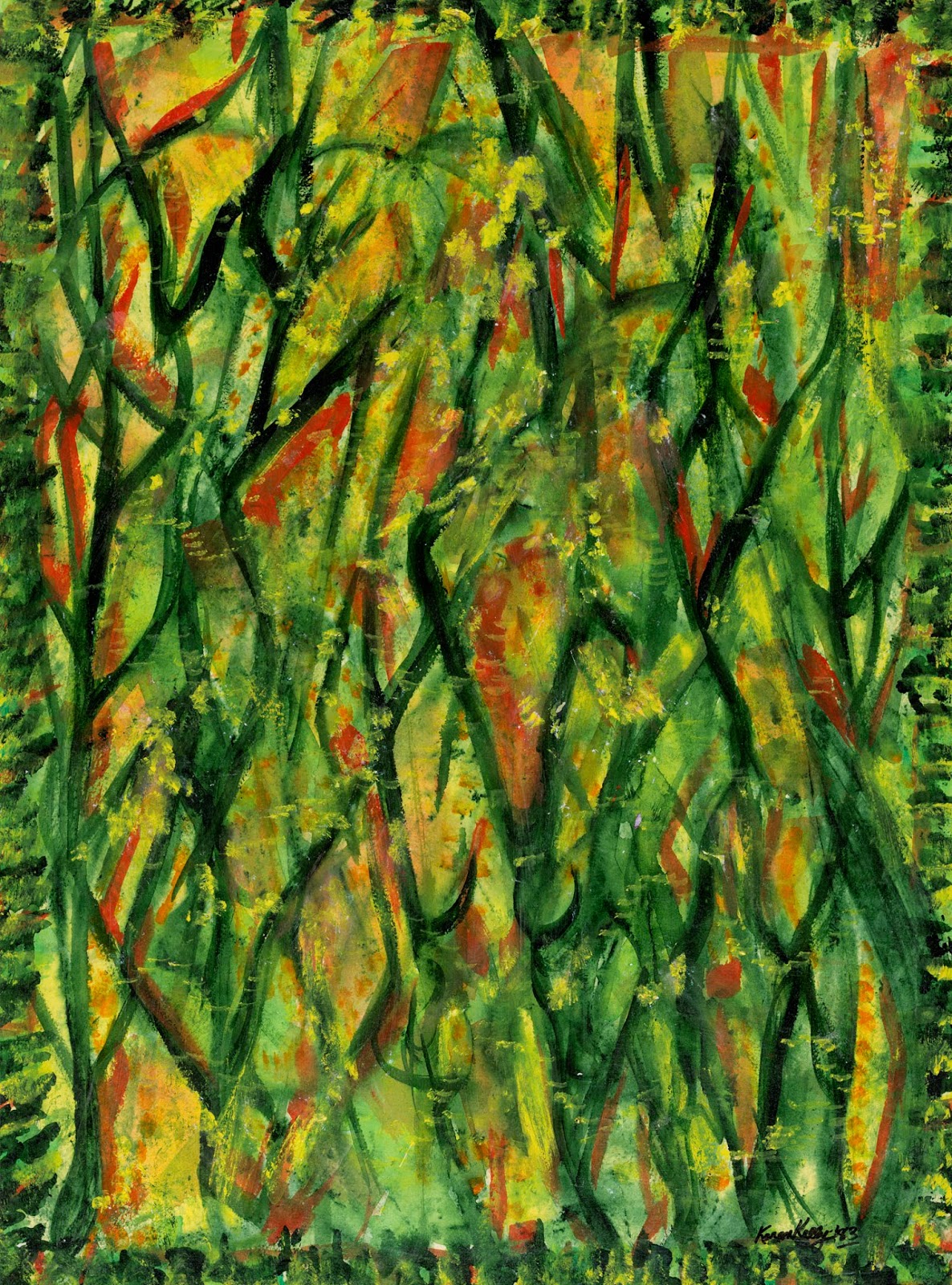 From My Studio: Between the Vines - Acrylic Abstract 11/9/2014