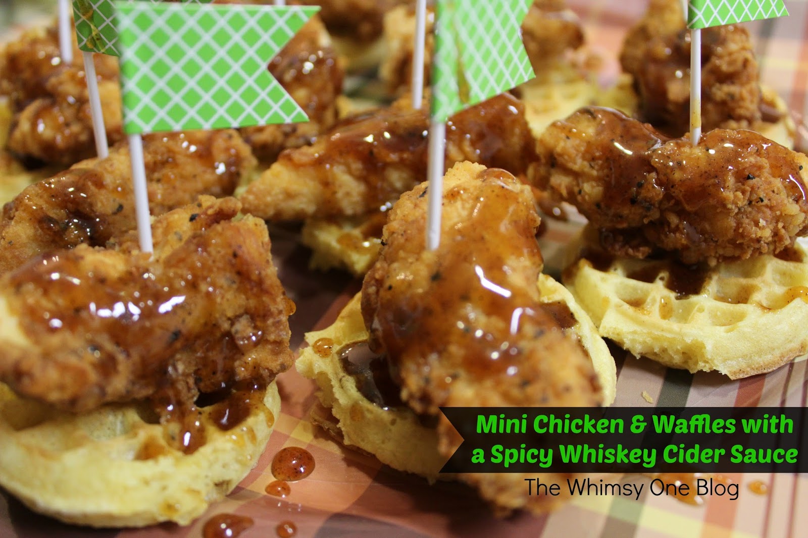 Mini Chicken & Waffles With a Spicy Whiskey Cider Sauce | The Whimsy One