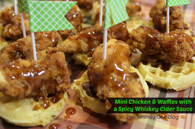 Mini Chicken & Waffles With a Spicy Whiskey Cider Sauce | The Whimsy One