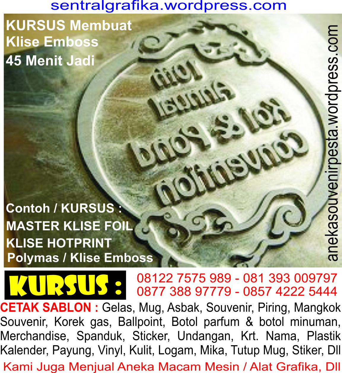 Souvenir, Gt kunci karet, Fiberglass, Klise hotprint, Kuningan,Emboss ...