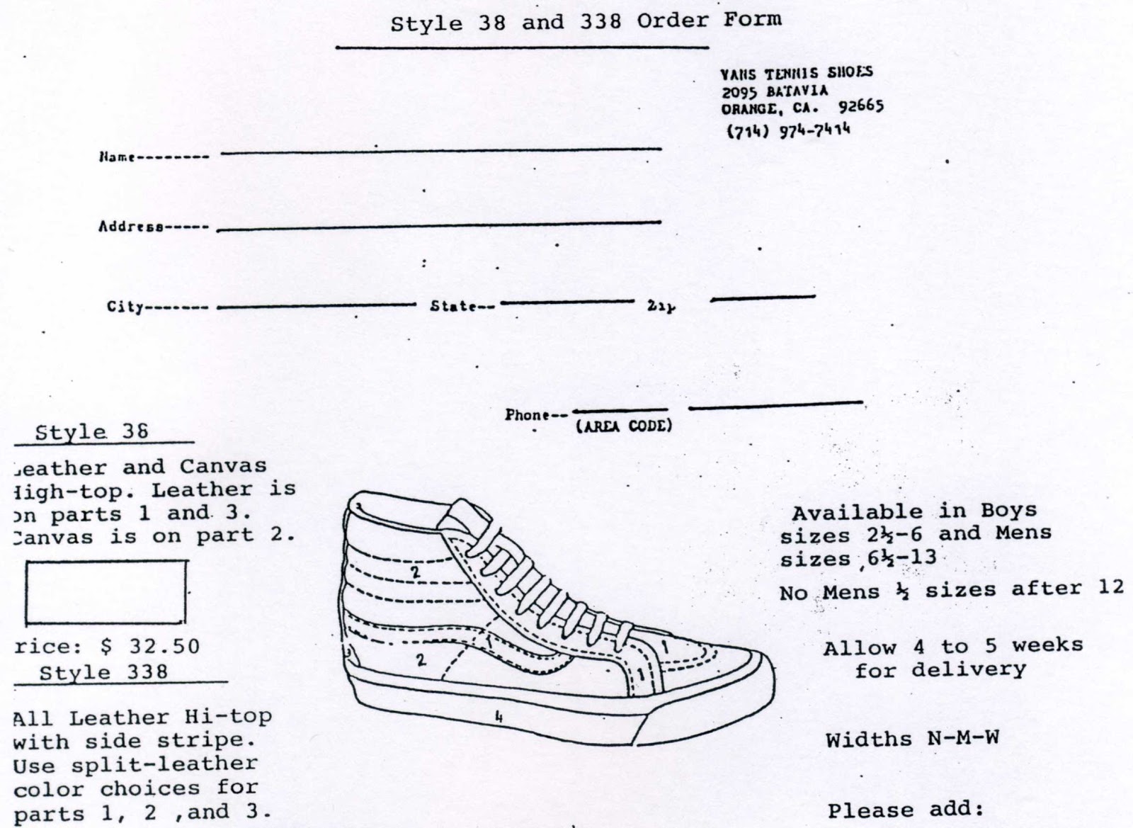 Vans Template Sk8 Hi