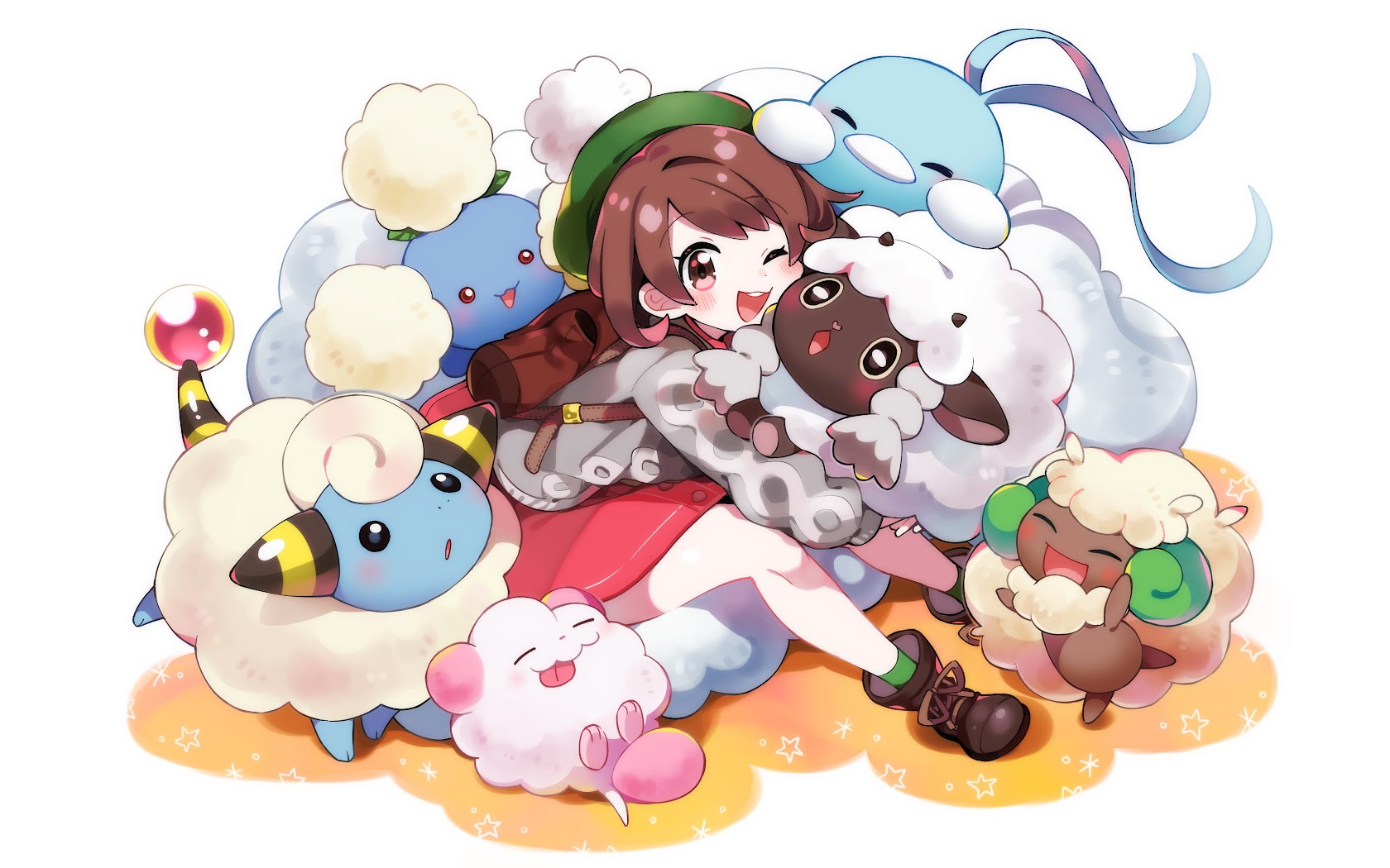 Wooloo, Altaria, Jumpluff, Mareep, Swirlix, Whimsicott, Pokemon Sword ...