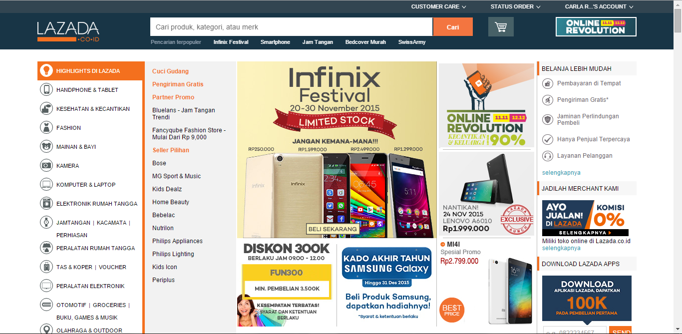 Analisis Web E-Commerce (www.lazada.co.id) ~ C A R L A R I Z K I