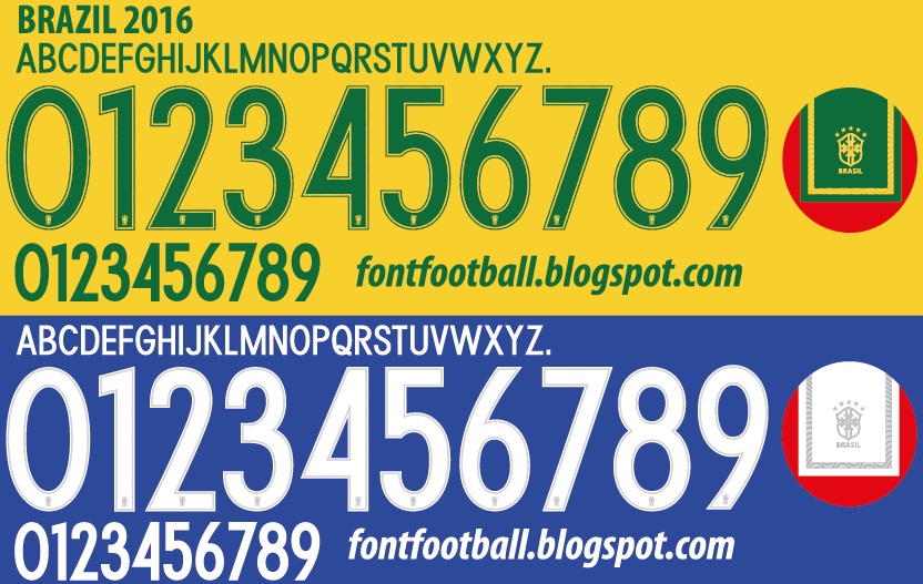 FONT FOOTBALL: Font Vector Brazil Brasil Nike 2016 kit