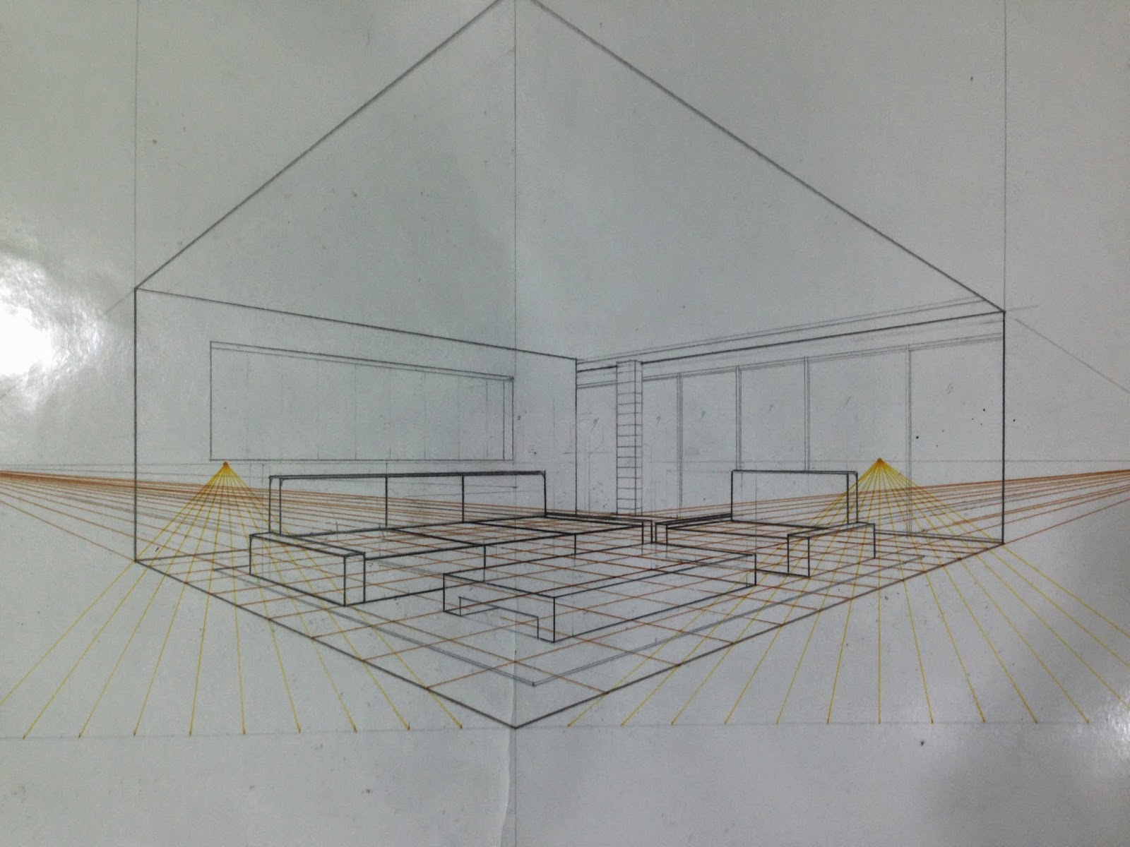 Life of a Design Student! :D: 2-POINT PERSPECTIVE MEASURING METHOD