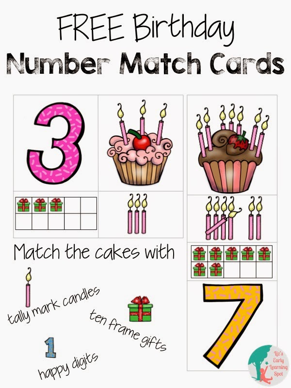 Classroom Freebies Too: Birthday Number Match Cards