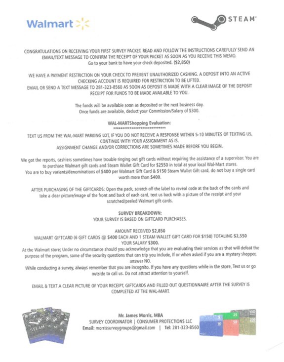 Calvert County Sheriff's Office: DON'T BE A VICTIM - WALMART FRAUD/SCAM ...