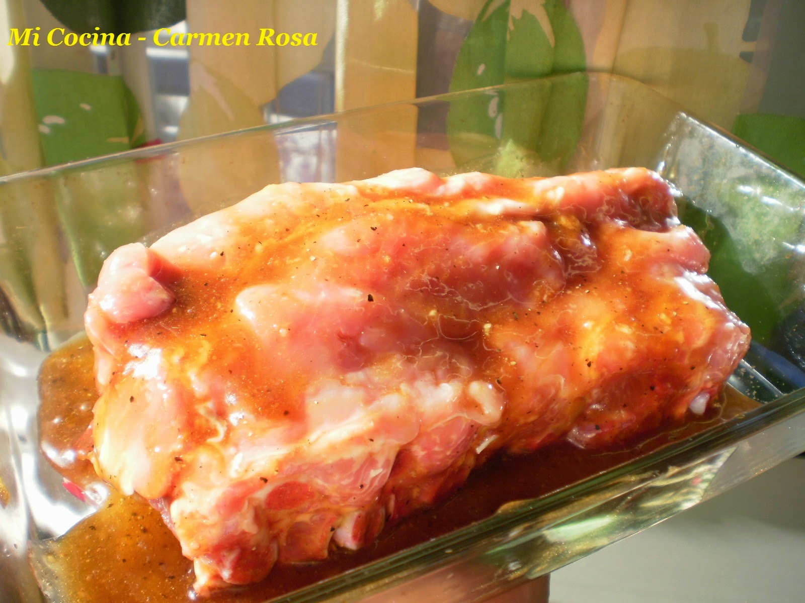 CORBATA DE CERDO MARINADA CON MIEL, ACEITE DE SESAMO, SOJA Y JENGIBRE ...